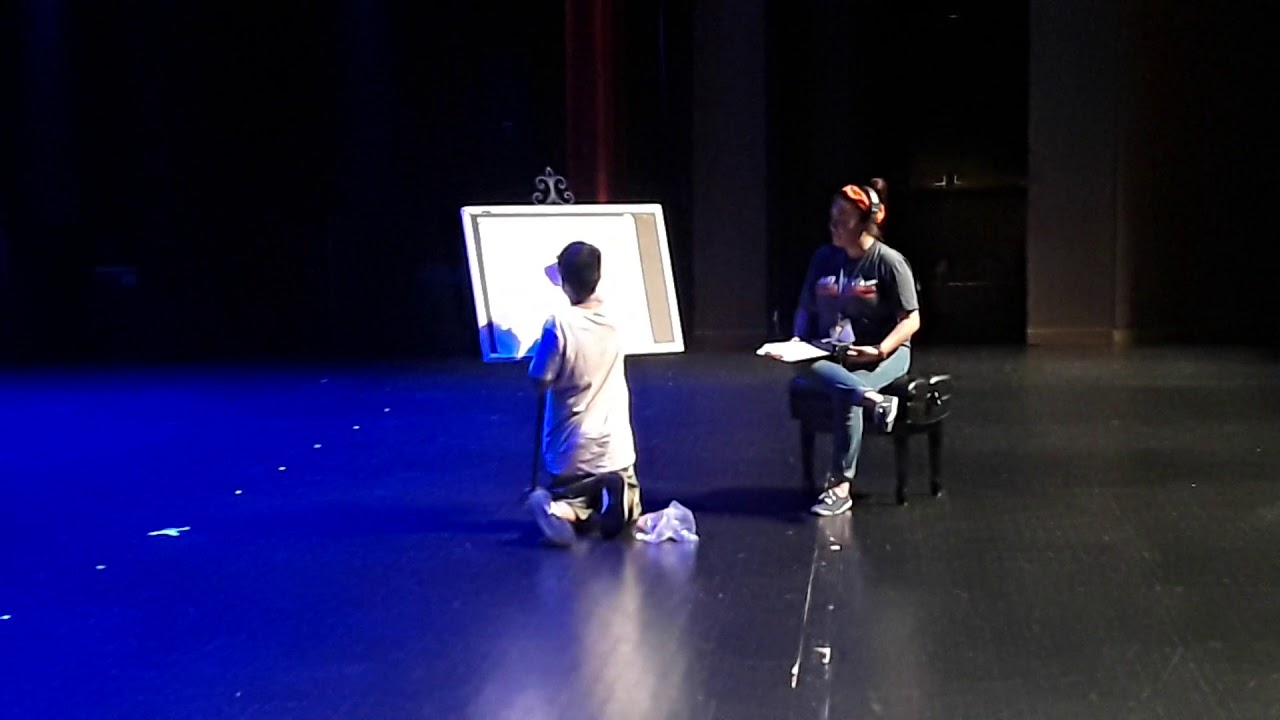 11 year old artist at talent show - YouTube