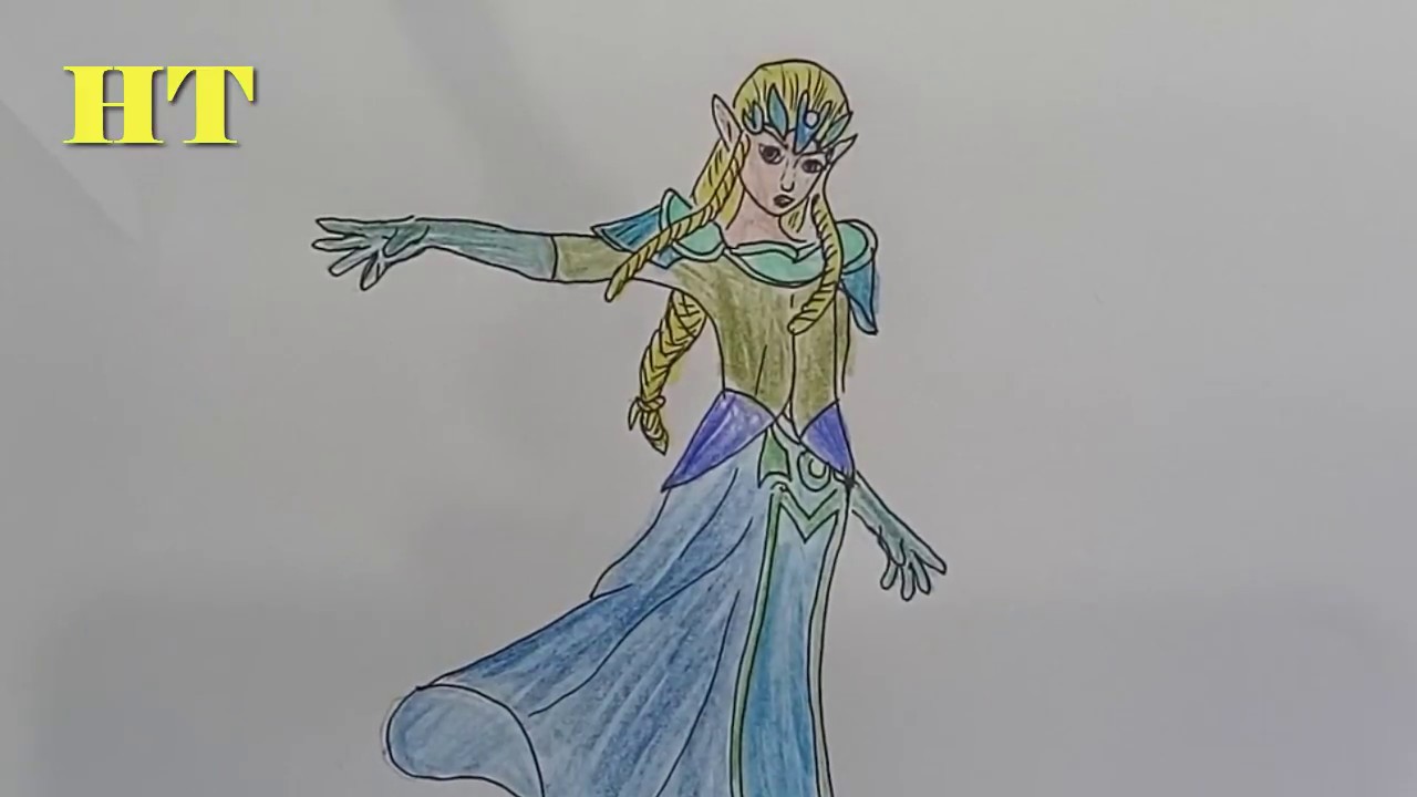 Ross Draws Princess ZELDA (Portrait Painting) - Draw a Cartoon - YouTube