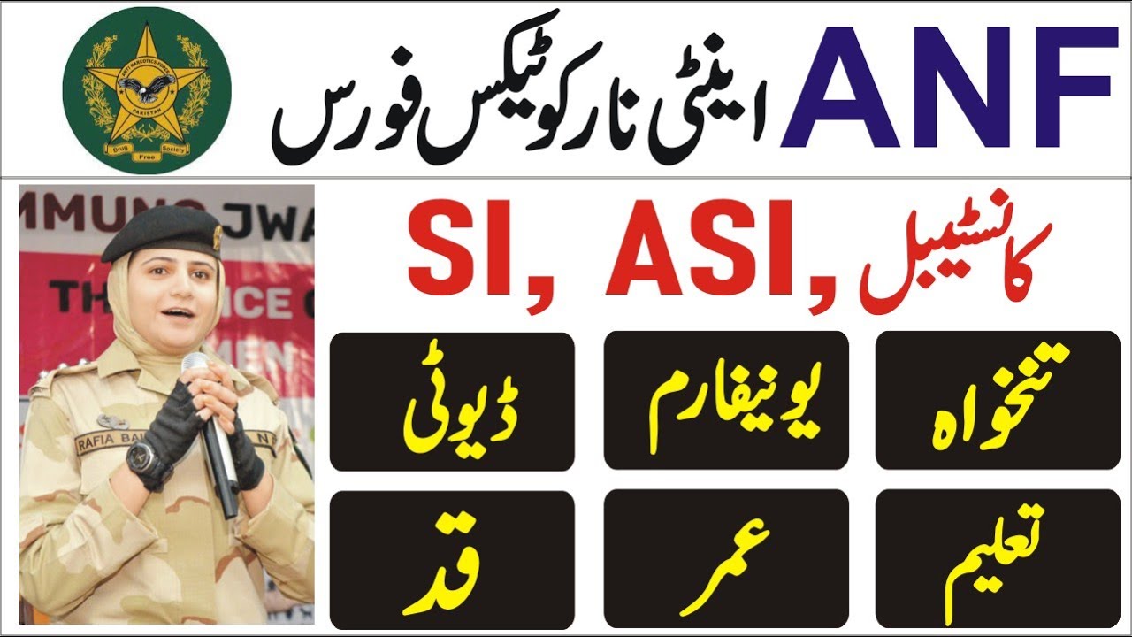ANF Anti Narcotics Force Constable , ASI , Si , Salary Slip , Working ...