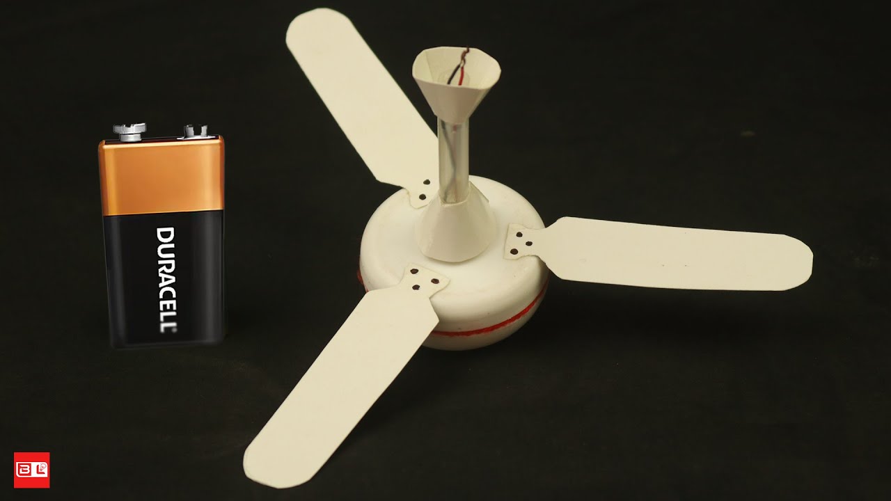 How To Make A Ceiling Fan - Homemade DC Ceiling Fan Science Project ...