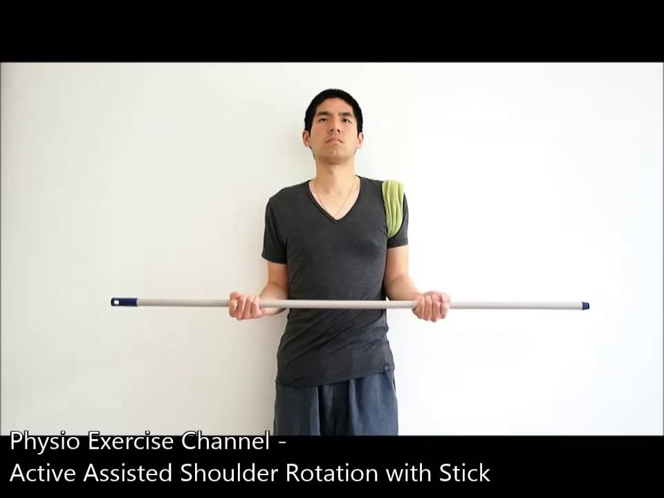 Active Assisted Shoulder Rotation with Stick - YouTube