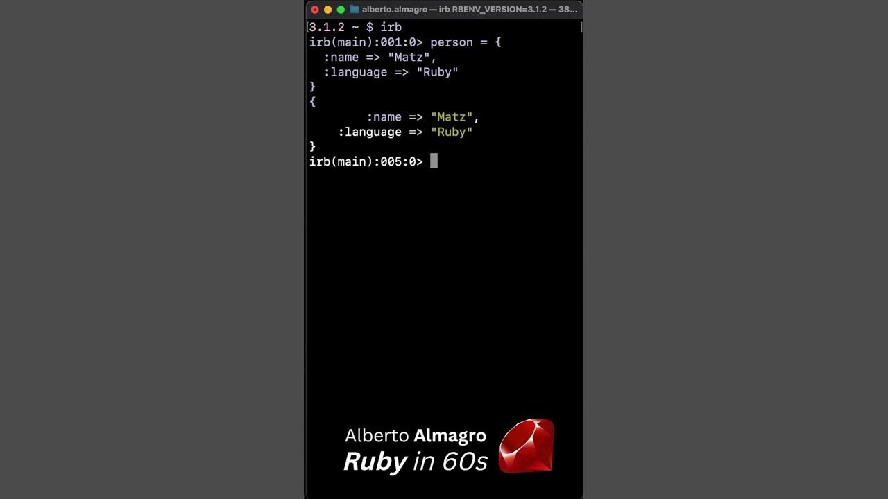 Hashes In Ruby Ruby In 60s Youtube