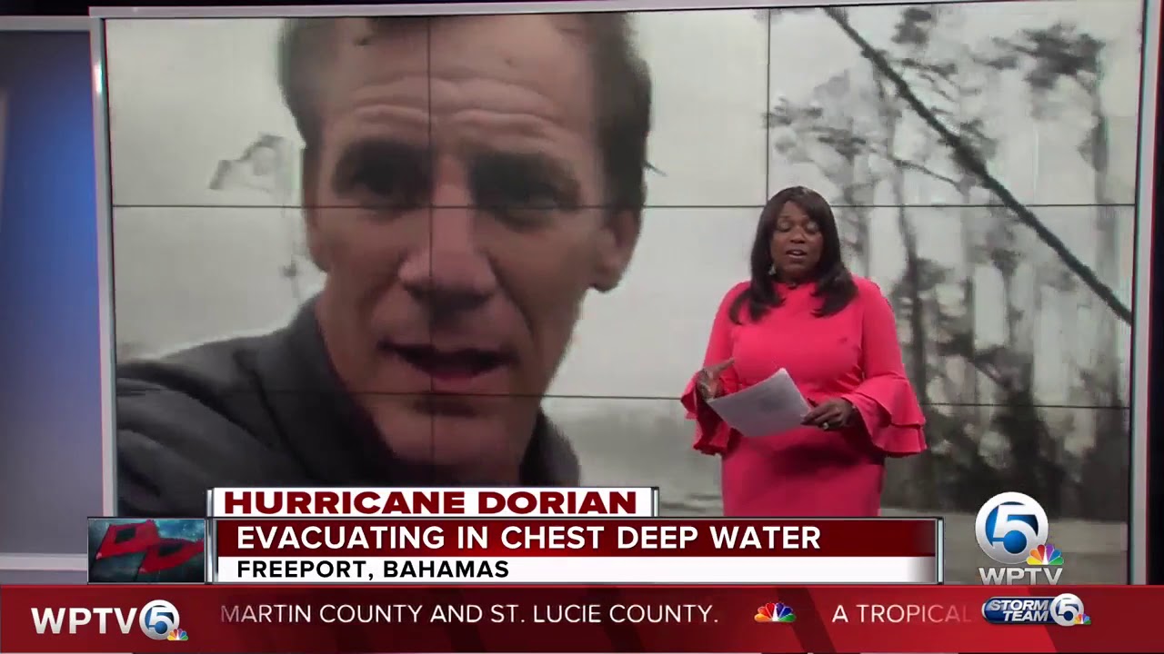 Evacuating in chest-deep water in the Bahamas - YouTube