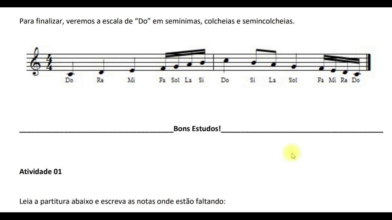 Leitura de Semínimas, Colcheias e Semicolcheias sem 04 PET 7 - YouTube