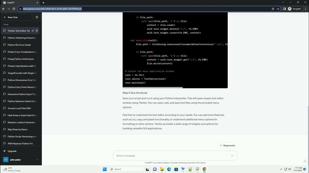 How can I view and edit a txt using tkinter python - YouTube