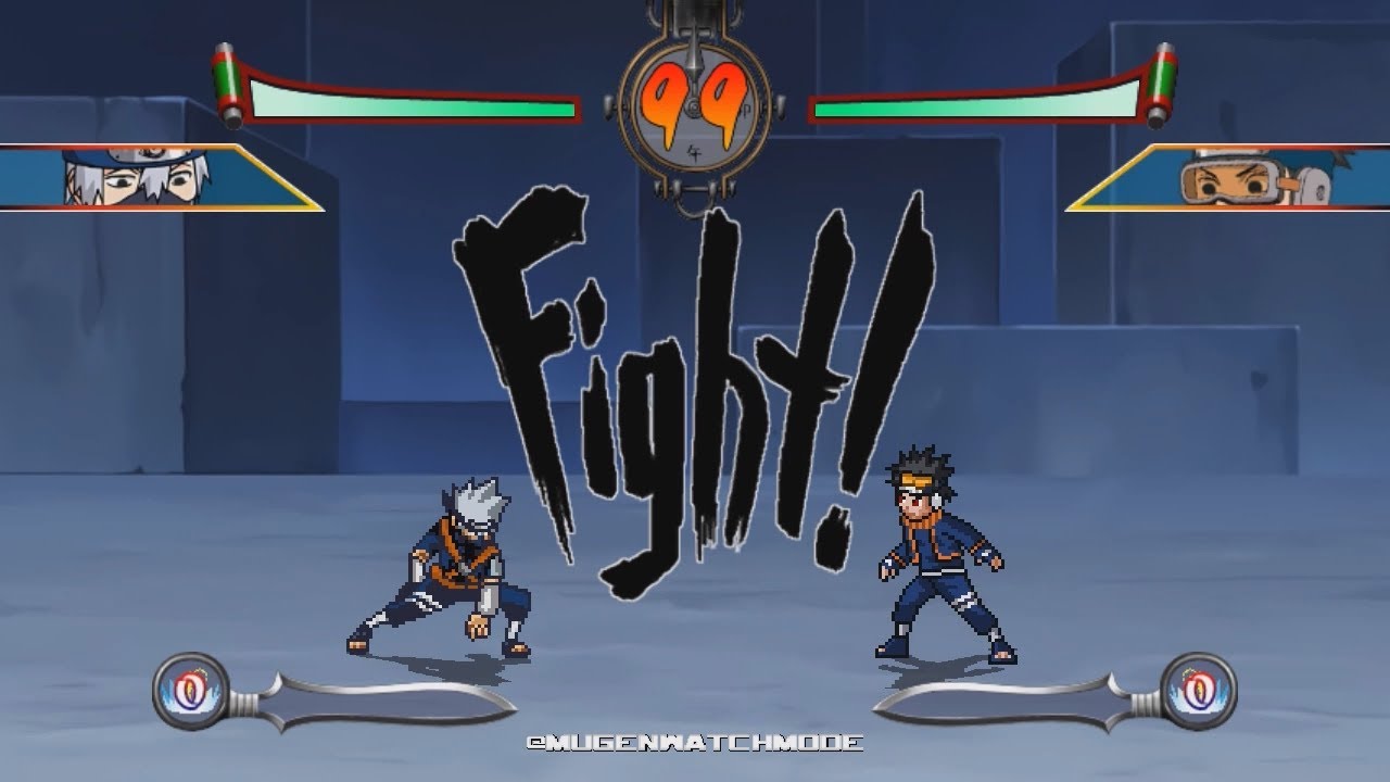 MUGEN - Kakashi kid vs Obito kid - YouTube