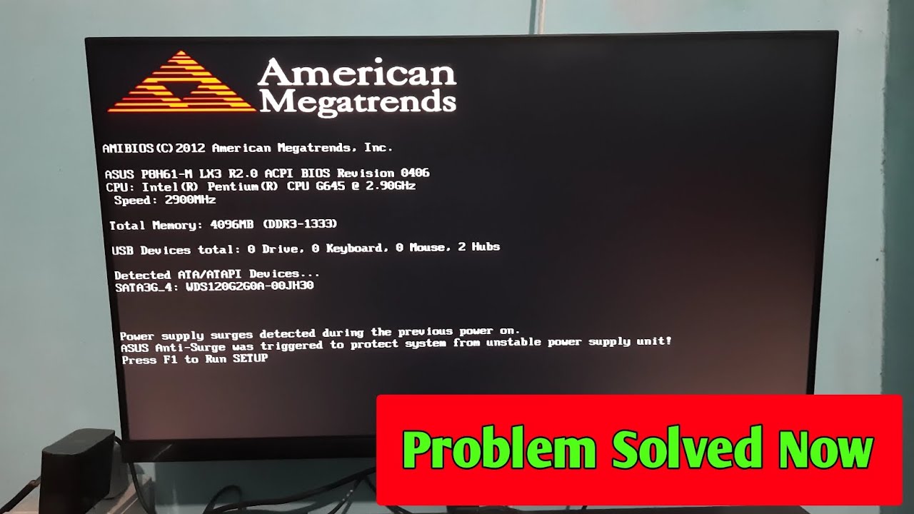 Power surge detected during previous power on - ASUS Motherboard ...