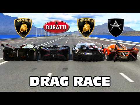 2000HP Lamborghini Veneno vs Bolide vs VGT vs Apollo Evo RACE