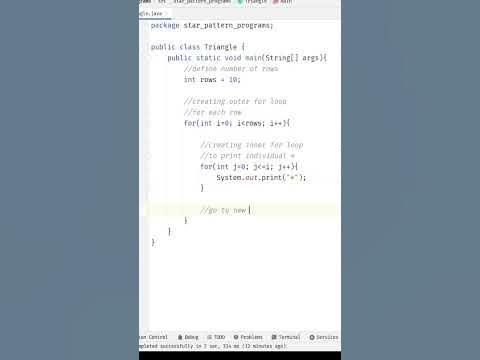 PRINT STAR TRIANGLE (LEFT ALIGNED) PATTERN || JAVA #shorts - YouTube
