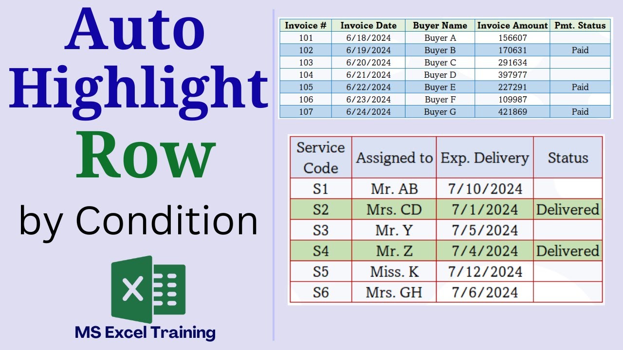 Auto Highlight Row Based On Cell Value In A Column In Excel YouTube Auto Highlight Row Based On Cell Value In A Column In Excel YouTube