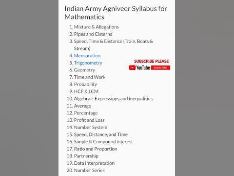 Army Agniveer Math Syllabus 2023 ARMY GD Math Syllabus 2023 #army #maths #shorts - YouTube