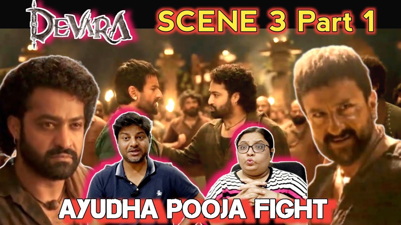 Devara Movie Scene 3 Reaction | Ayudha Pooja Fight Scene Part 1 | Devara action scenes | Saif ...