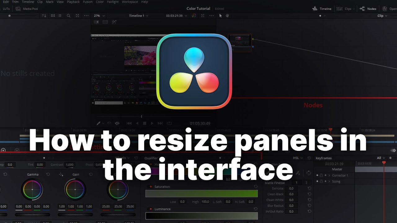 How to Resize Panels in the Interface | Davinci Resolve [2024] - YouTube