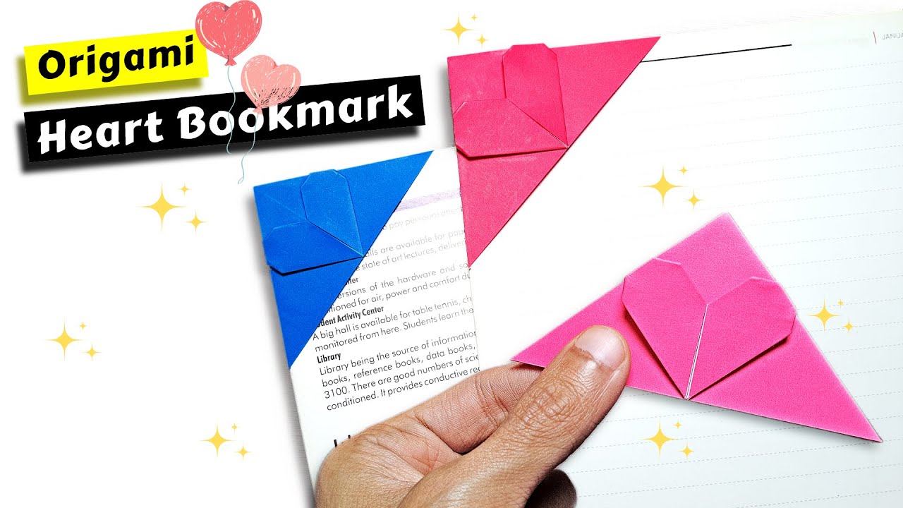How To Make Origami HEART CORNER BOOKMARK 🤔 | Heart Shape Paper Bookmark Tutorial - YouTube