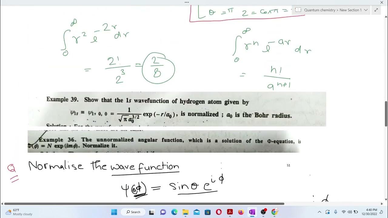 Normalize The Angular Part Of Wave Function Quantum Chemistry Youtube