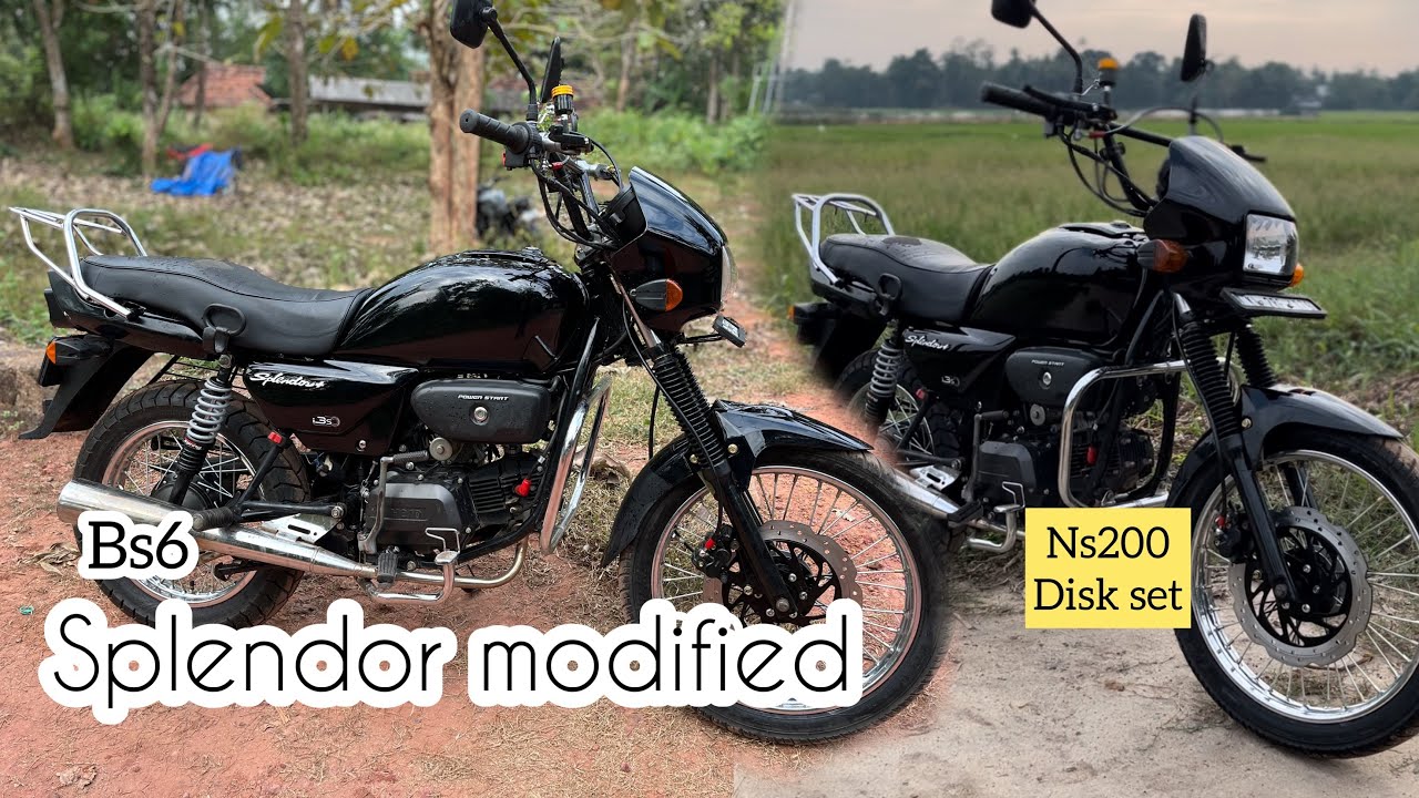 Splendor modified Kerala🔥| ns200 disk set in splendor | splendor bs6 ...