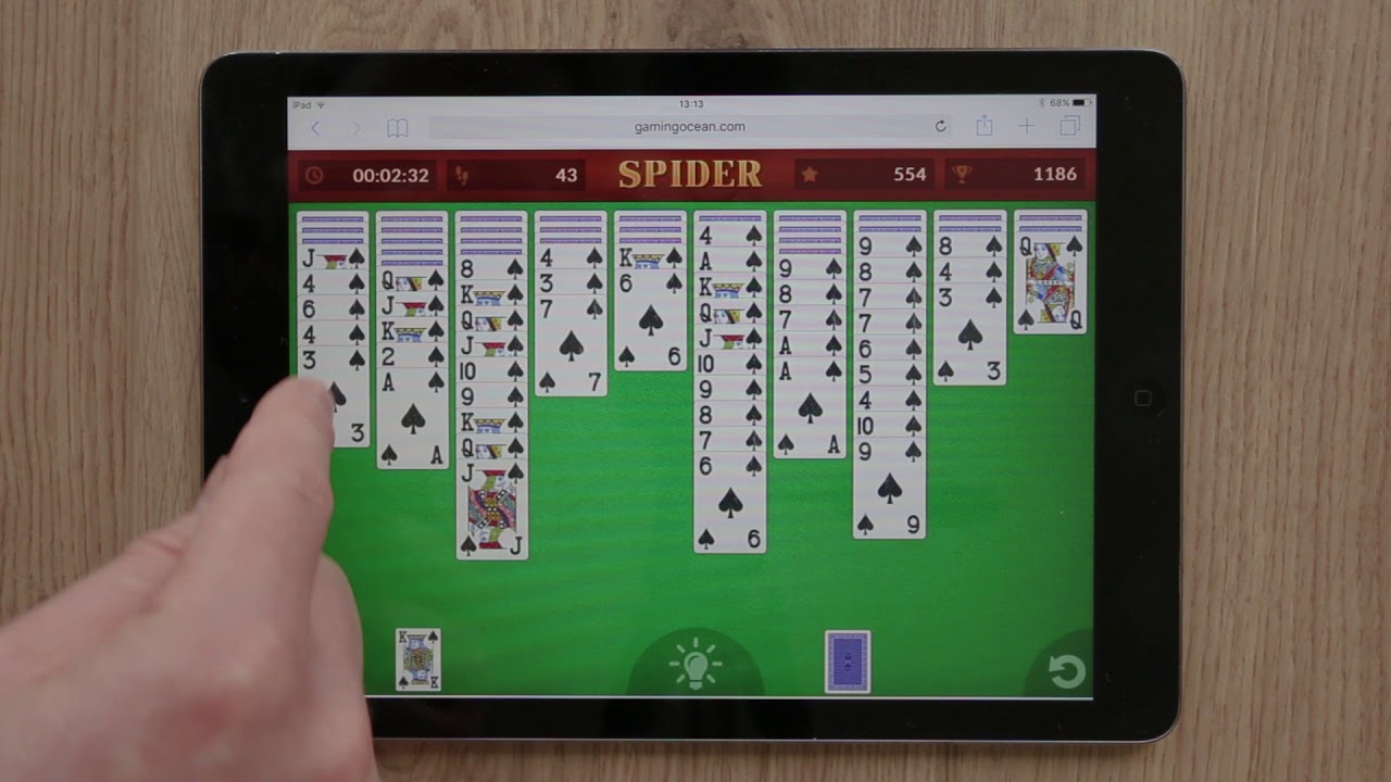 Spider Solitaire on iPad - YouTube