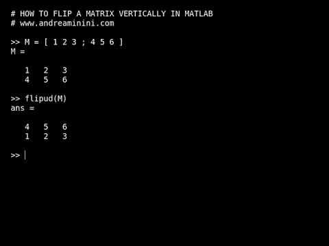How to flip a matrix vertically in Matlab - YouTube