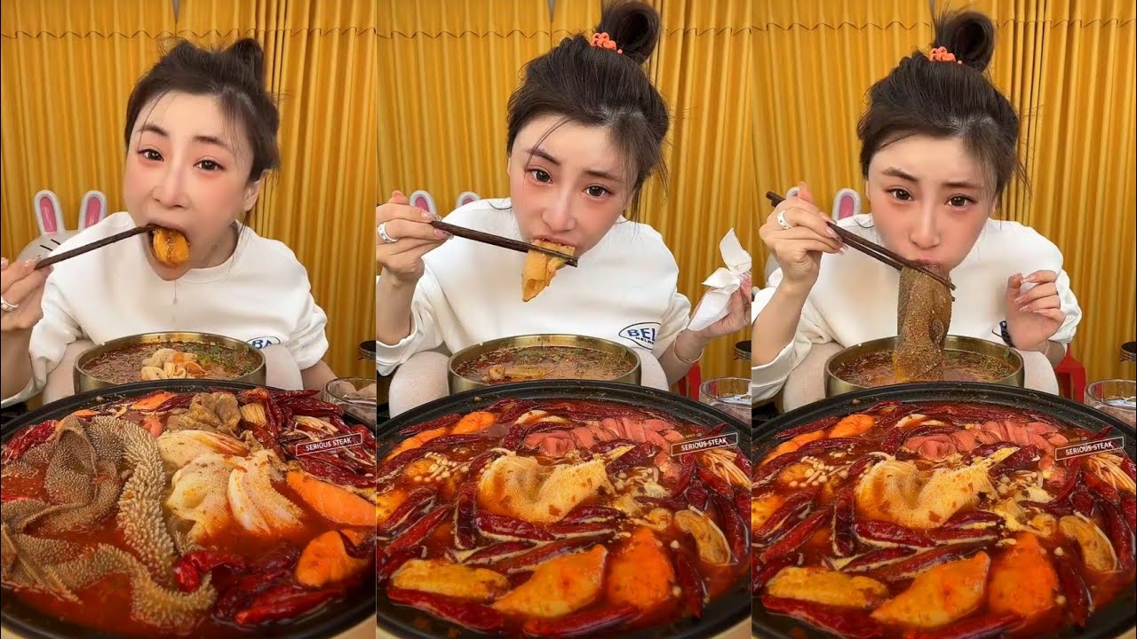 ASMR Very Spicy Food Eating Chinese Eat Spicy Food Mukbang EP29 음식 매운 음식 食物 辛辣食物 Serious Steak ...
