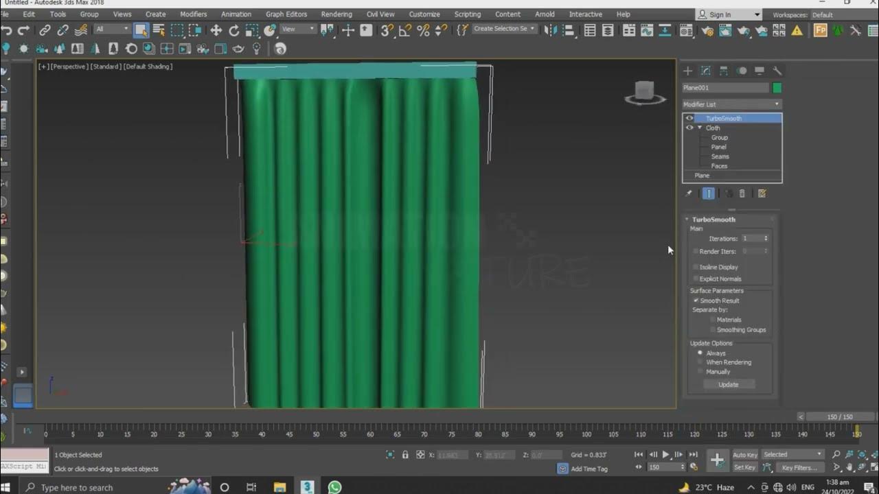 3DS MaX Tutorial - Modeling Curtain using Cloth simulation - YouTube