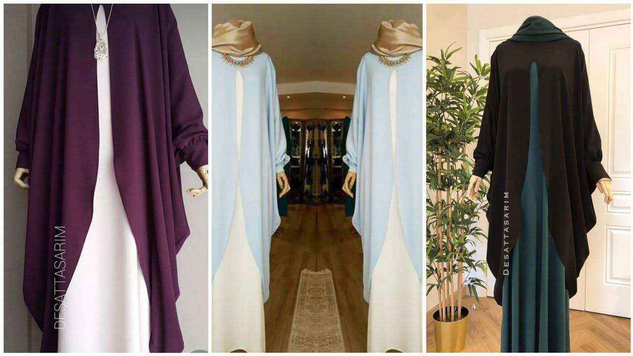 11/outfit out of #100 Designing/Front open Double layer abaya/double ...