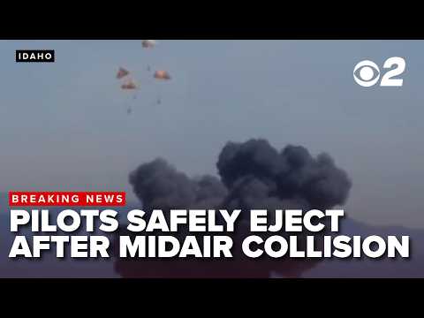 #BREAKING: Pilots safely eject after EA-18 fighter jets collide midair during Mountain Home airshow