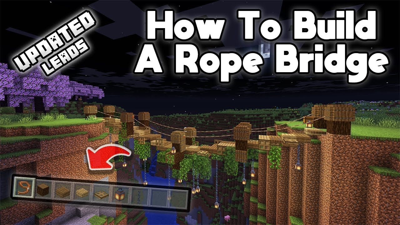 How to make a Rope Bridge in Minecraft (Updated Leads) - YouTube
