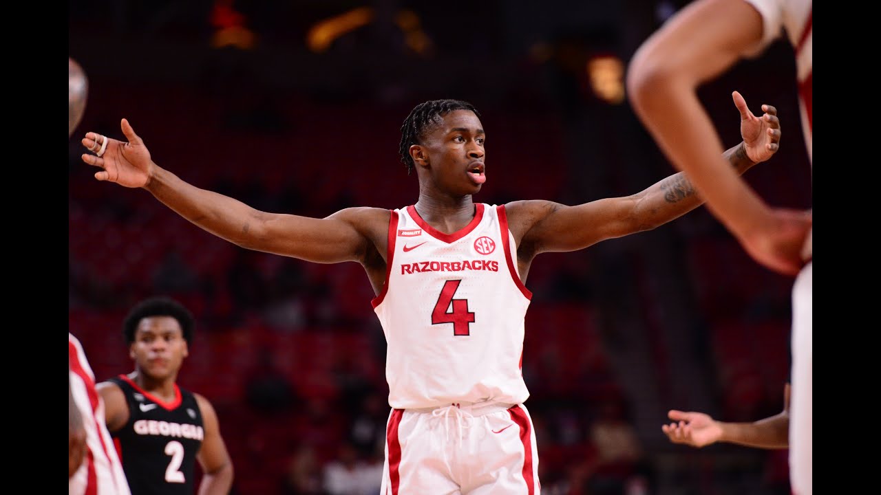 Davonte Davis recaps Arkansas' 99-69 win over Georgia - YouTube