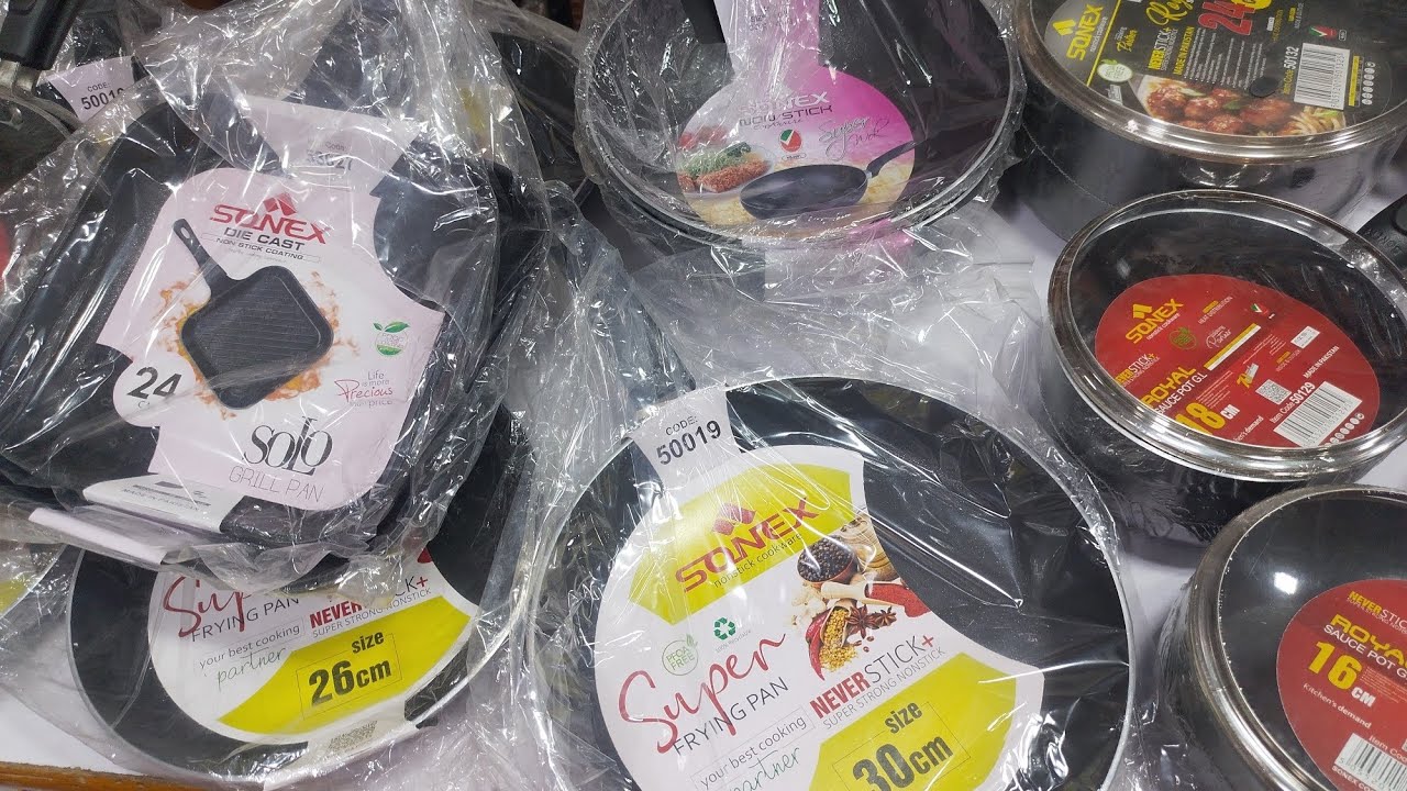 Sonex non stick frying pan SOS pan Wok krahi Galass cover frying pan ...