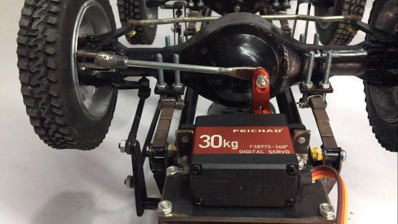 Metal RC Heavy Construction Truck 8x8 Servo and Steering Assembly - YouTube