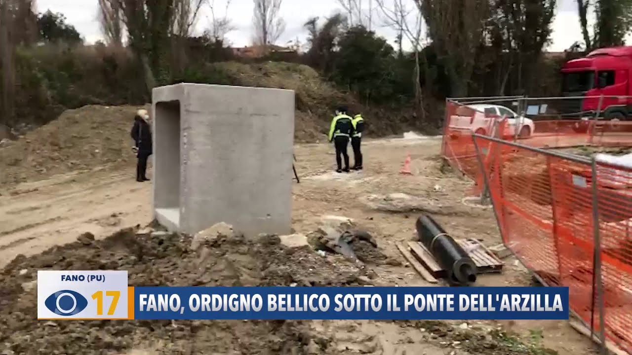 Ordigno bellico trovato sotto il ponte dell’Arzilla a Fano - YouTube