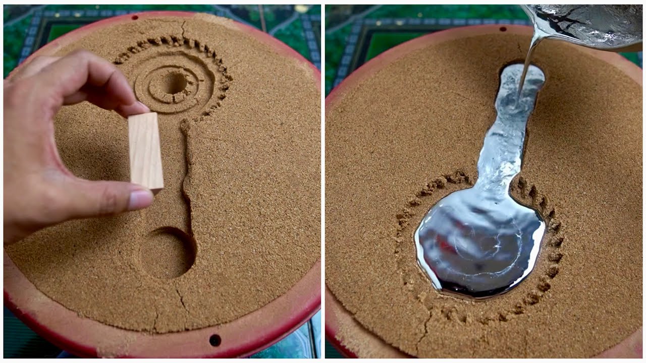 Metal casting | New crafts and mold on sand from metal smelting - YouTube