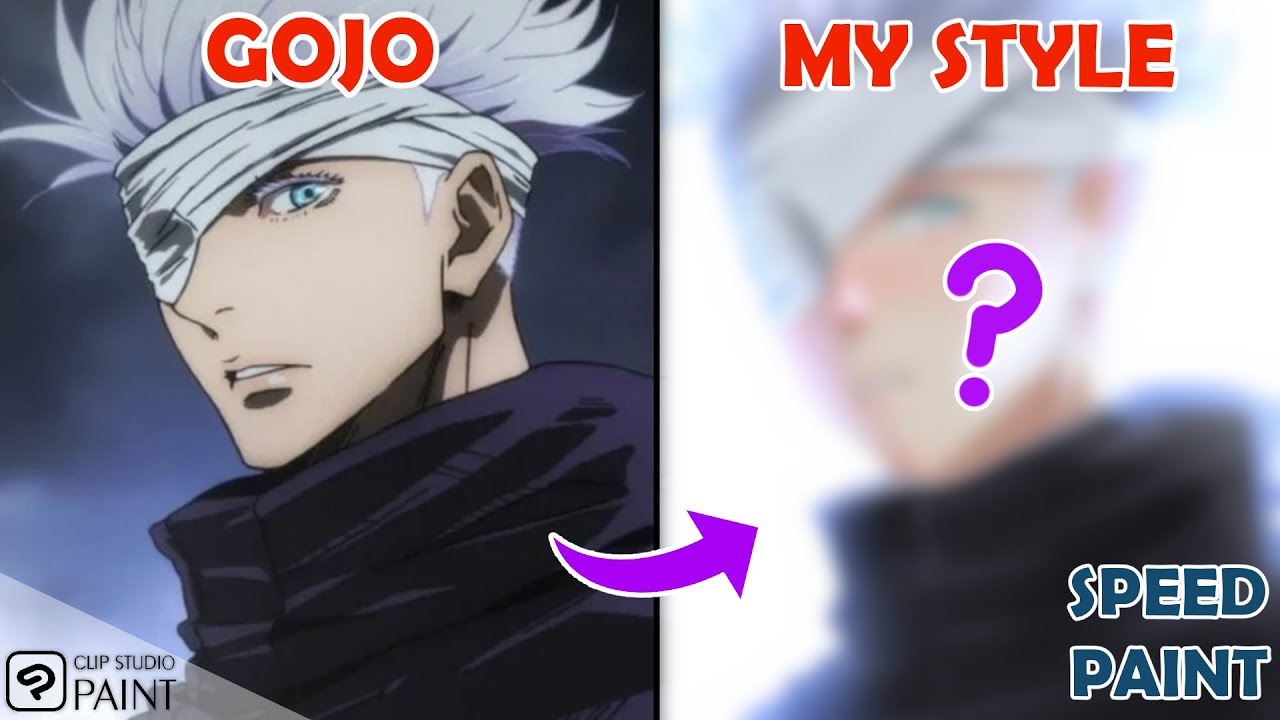 Drawing SATORU GOJO in semi-realistic Anime Style - Step by Step ...