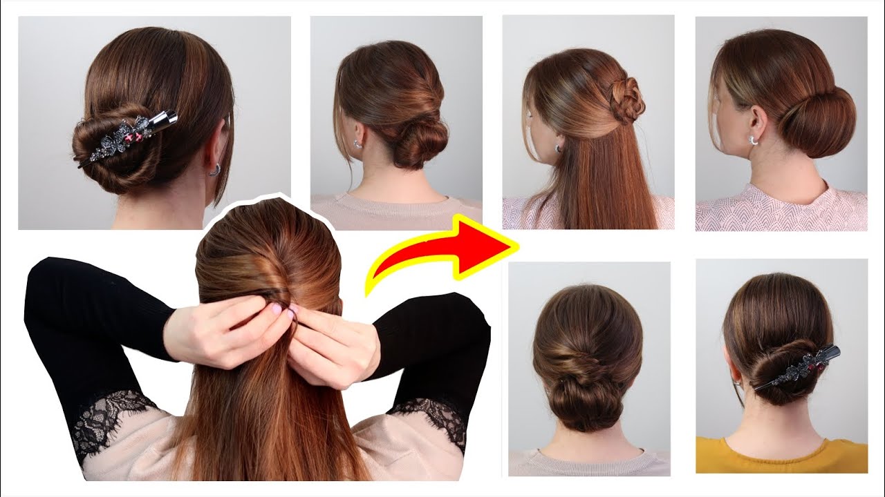 Easy and Quick Bun Hair Styles - YouTube