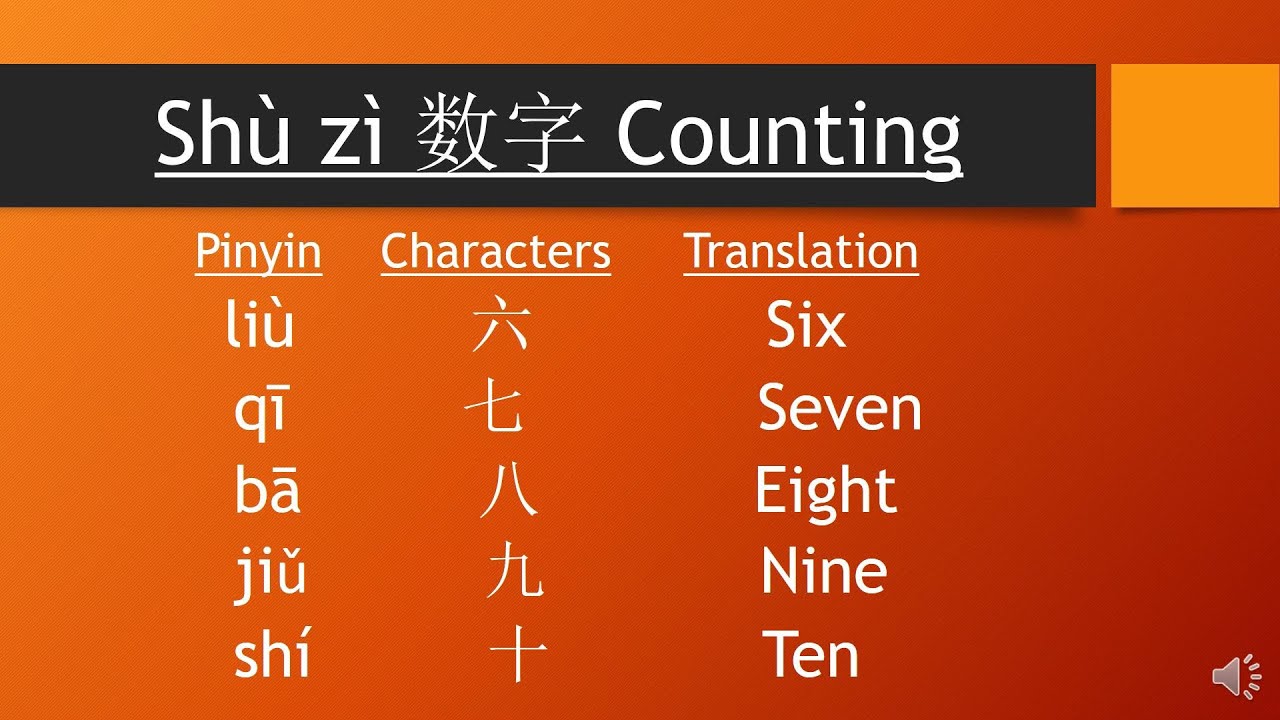 Learn Counting in Mandarin 中文数字 ( 一 1 to 10 十 ). - YouTube