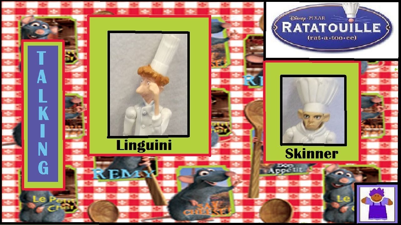 Disney Pixar Ratatouille Talking Skinner and Linguini Toy Figures ...