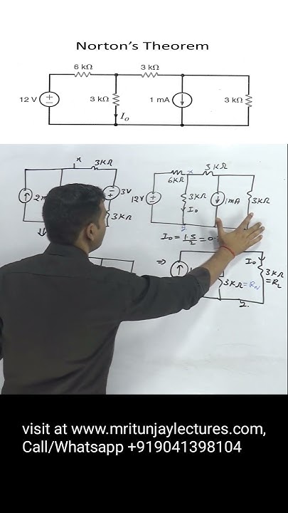 Norton's Theorem Example Solved with Tricks | Current Independent Source #short #shorts # ...