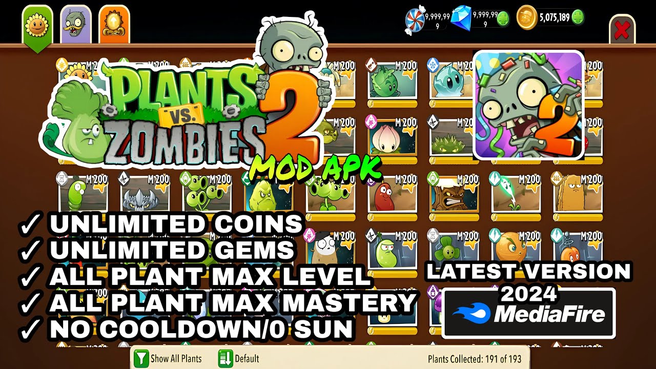 Plants Vs. Zombies 2 MOD APK | Latest Version 11.4.1 | No Cooldown 0 ...