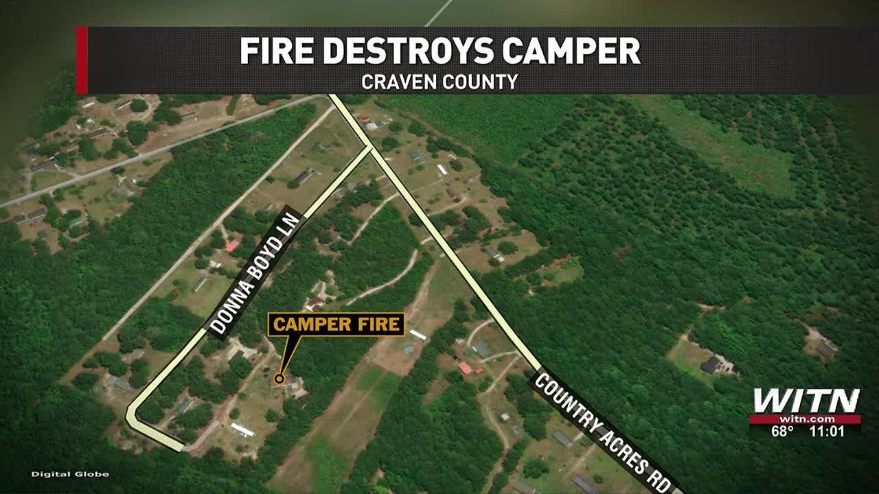 Fire destroys camper in Craven County, crews still battling flames ...