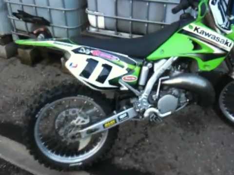 Kawasaki kx 125 2003 after rebuild - YouTube