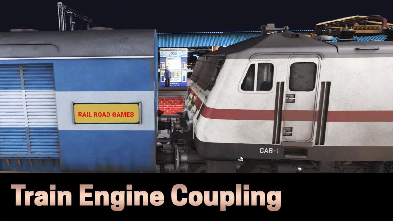 Train Engine Coupling | Train Simulator | Indian Train | Rail Road Games - YouTube