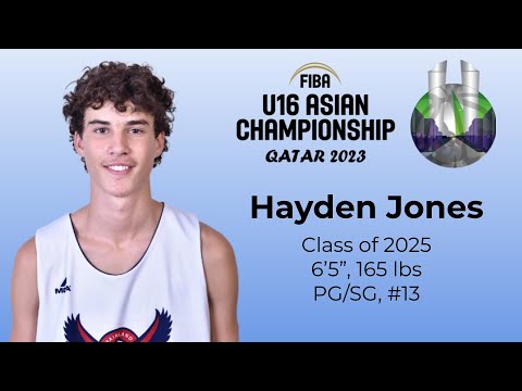 Hayden Jones 2023 FIBA U16 Asian Championship Highlights - YouTube