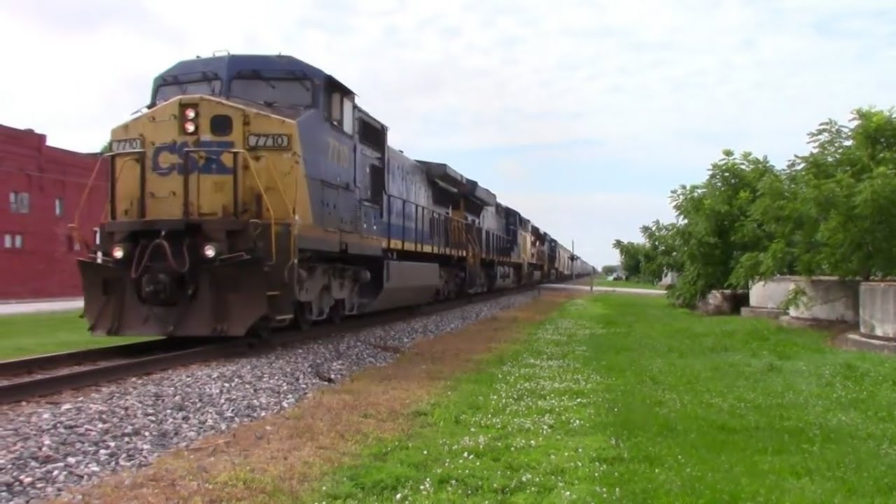 CSX 7710 (YN2 Paint), CSX 3420, UP 8632, and CSX 3312 Chalmers, Indiana ...