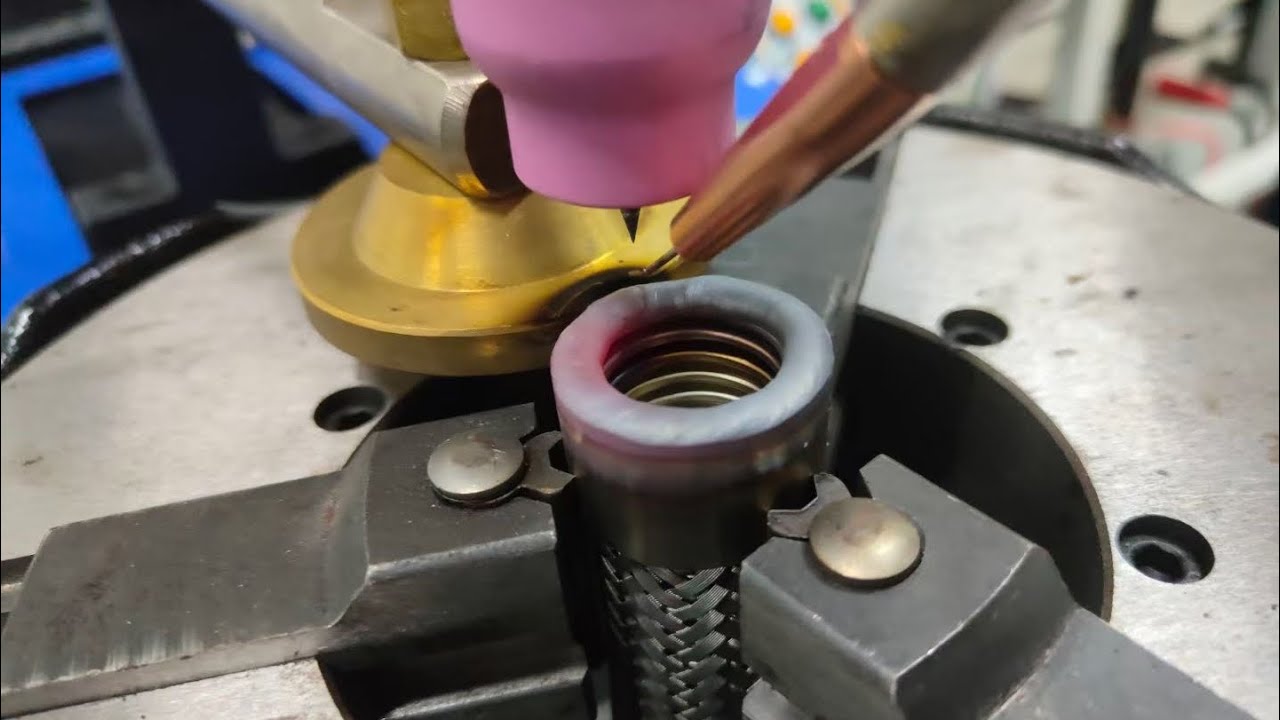 Automatic Sealing Welding Demonstration of Metal Braided Hose - YouTube