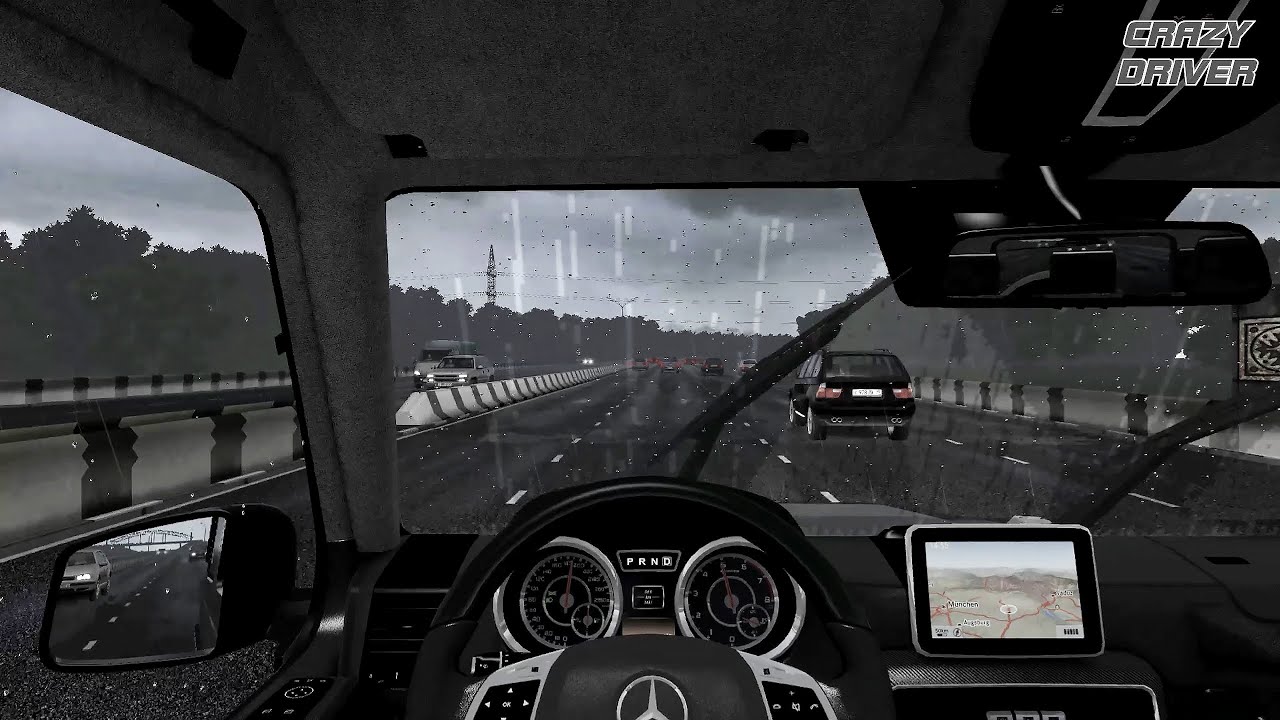 Mercedes-Benz G65 AMG | DRIVING in the RAIN | City Car Driving - YouTube