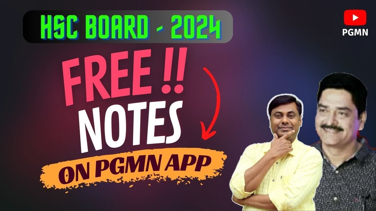 FREE NOTES | On PGMN App | HSC Board-2024 | Mukesh sir - YouTube