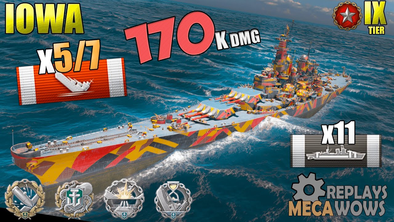 World of WarShips Iowa - 5 Kills & 170K Damage | Gameplay Replay 4K ...
