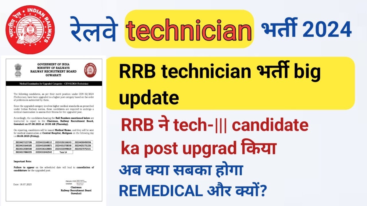 RRB TECHNICIAN post BIG🔥 UPDATION, students' posts UPGRADED, now ...