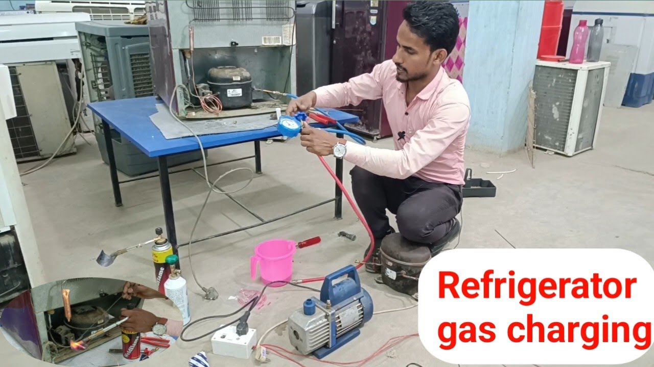 Refrigerator Gas Charging step by step. - YouTube