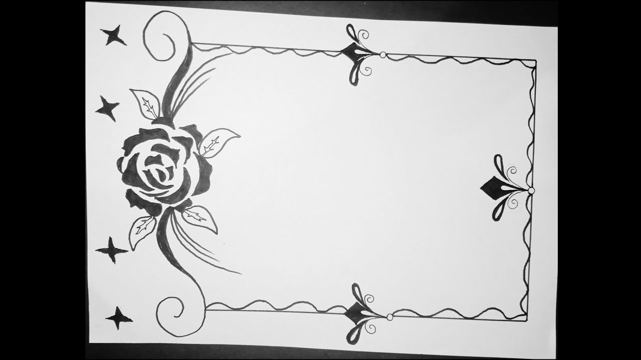 Beautiful Easy Black Paper Border Design || Art Creation - YouTube